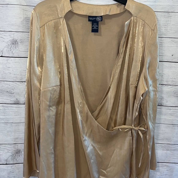 Venezia | Tops | Venezia Jeans Vintage Gold Wrap Top | Poshmark